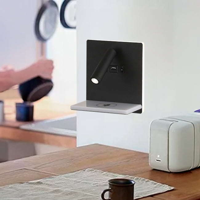 LÁMPARA DE PARED INTERIOR FRANCESCA LED 12W + LUZ CÁLIDA DE LECTURA LE ...