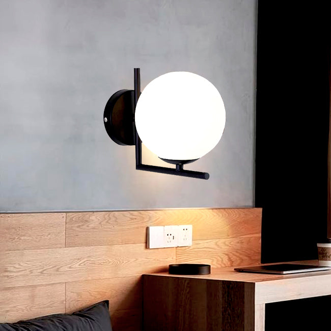 LÁMPARA DE PARED INTERIOR LUX BLACK LED + FOCO LED FILAMENTO G45 4W E2 ...