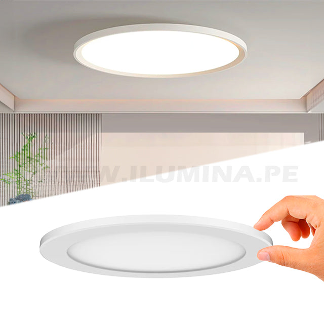 PANEL LED TRICOLOR POLICARBONATO SÚPER SLIM 24W - 30K 40K 65K – i-Lumina