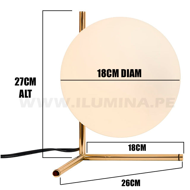 LÁMPARA DE MESA LUX GOLD LED + FOCO LED FILAMENTO G45 4W E27 TRANSPARE ...