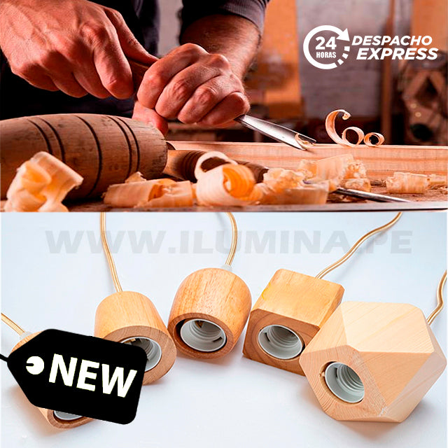 LÁMPARA COLGANTE WOOD TALIA E27 – i-Lumina
