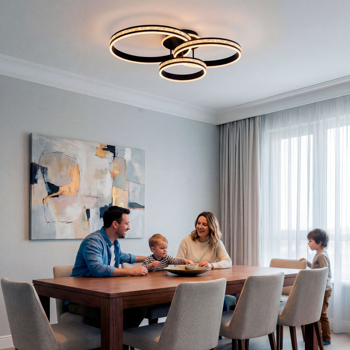 Lámpara de Techo Elena Gold LED + Control Remoto | i-Lumina