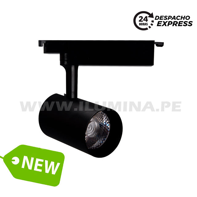 SPOT DE RIEL ROXY 12W LED LUZ CÁLIDA 3000K COLOR NEGRO – i-Lumina